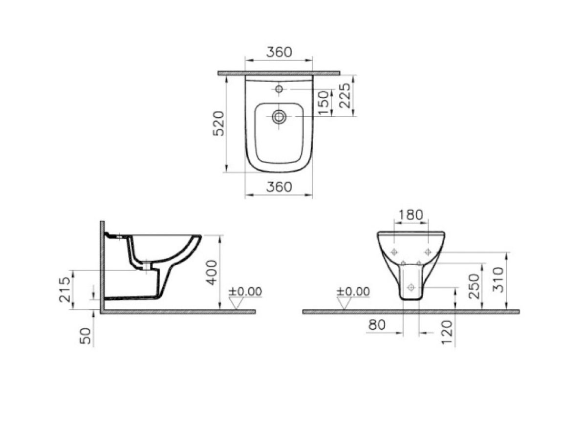 VITRA S20 BIDE KONZOLNI 5508L003-1046 - Triniti